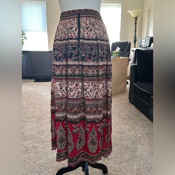 Skirts | Indian Rayon Skirt Long Skirt Ethnic Boho Hippie Retro Sz S ...
